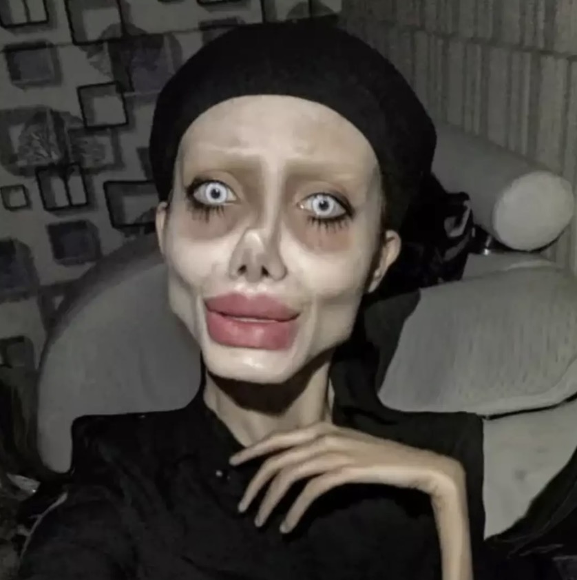 Woman known as 'Zombie Angelina Jolie' revealed her real face following ...